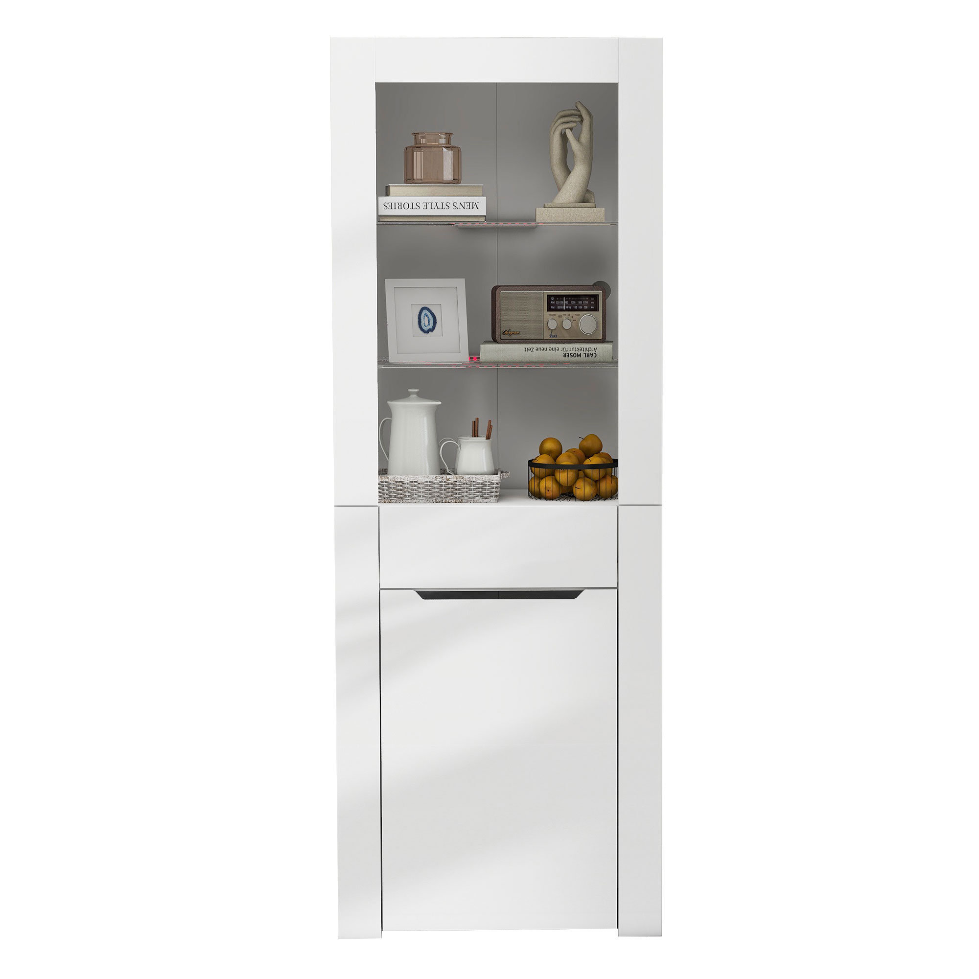 Metro Lane 165 Cm Display Cabinet With Led Lights | Wayfair.co.uk