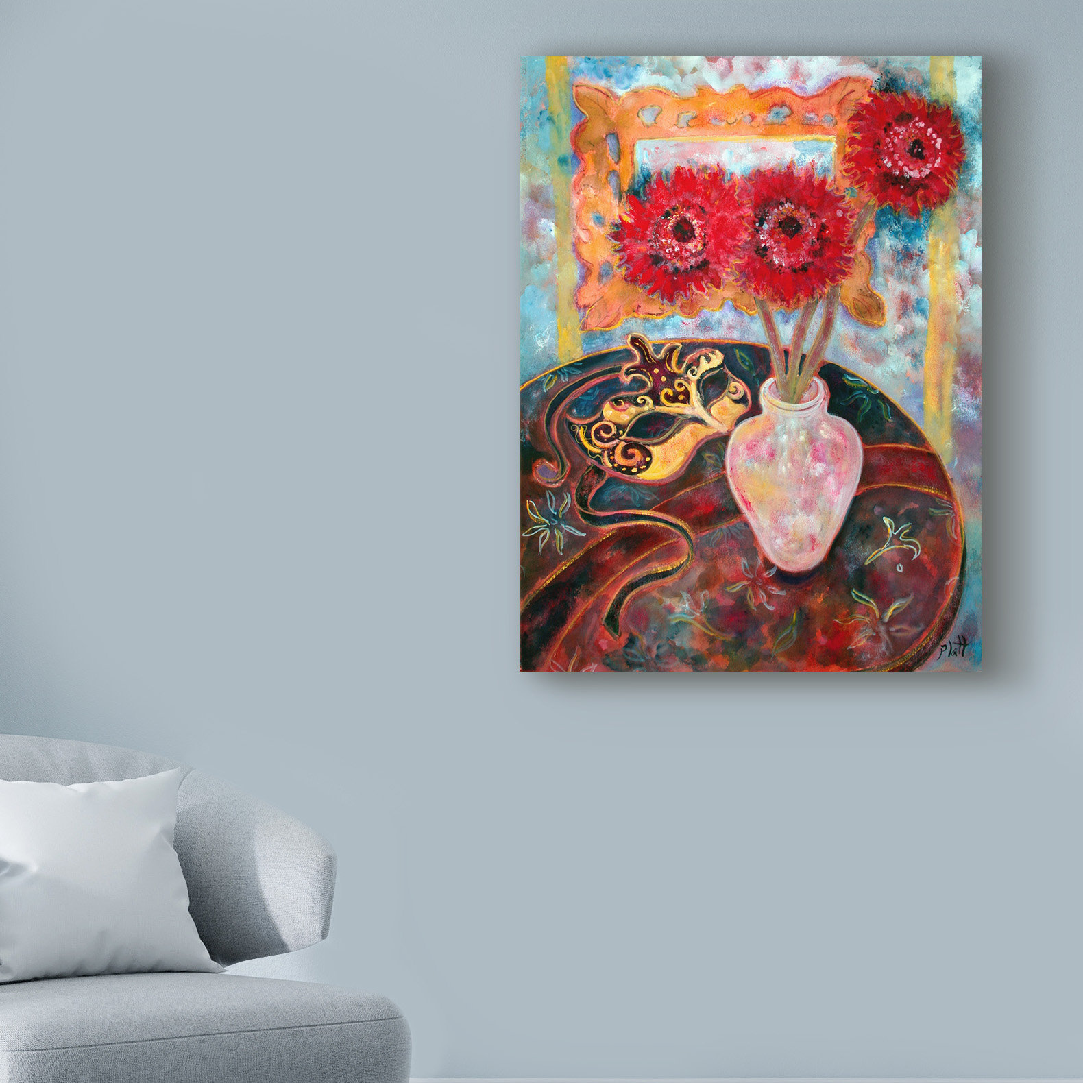 World Menagerie 'Venezina Mask' Watercolor Painting Print on Wrapped ...