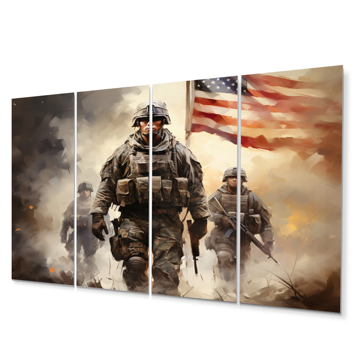 Design Art Us Military in Mission I - Army Metal Wall Art Living Room ...