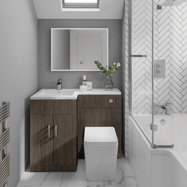 Elation Bathrooms L Shape 105mm Combined Vanity Unit | Wayfair.co.uk