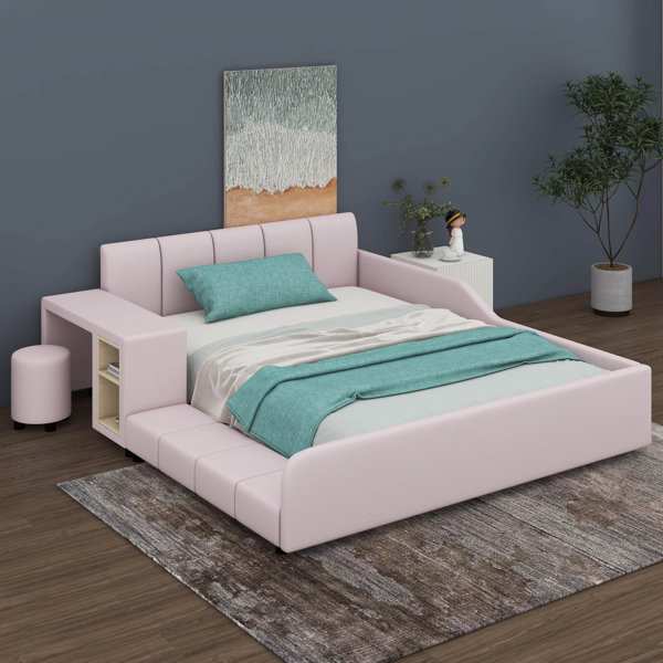 Latitude Run® Naquelle Queen Size Upholstered Mother & Child Bed with ...