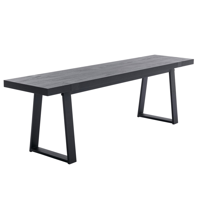 Ebern Designs Leira Modern Wood Bench 60” Industrial Table Benches with ...