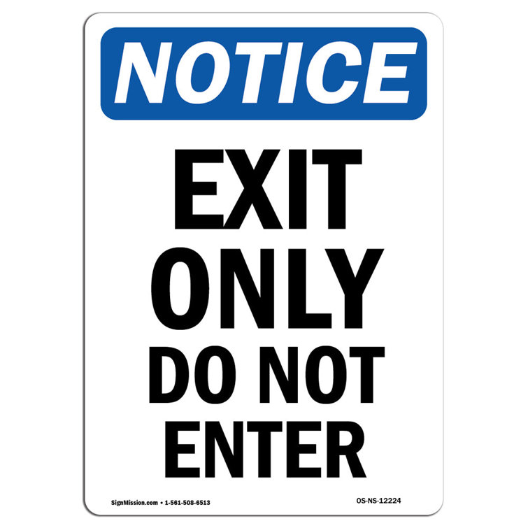 SignMission Exit Only Do Not Enter Sign | Wayfair