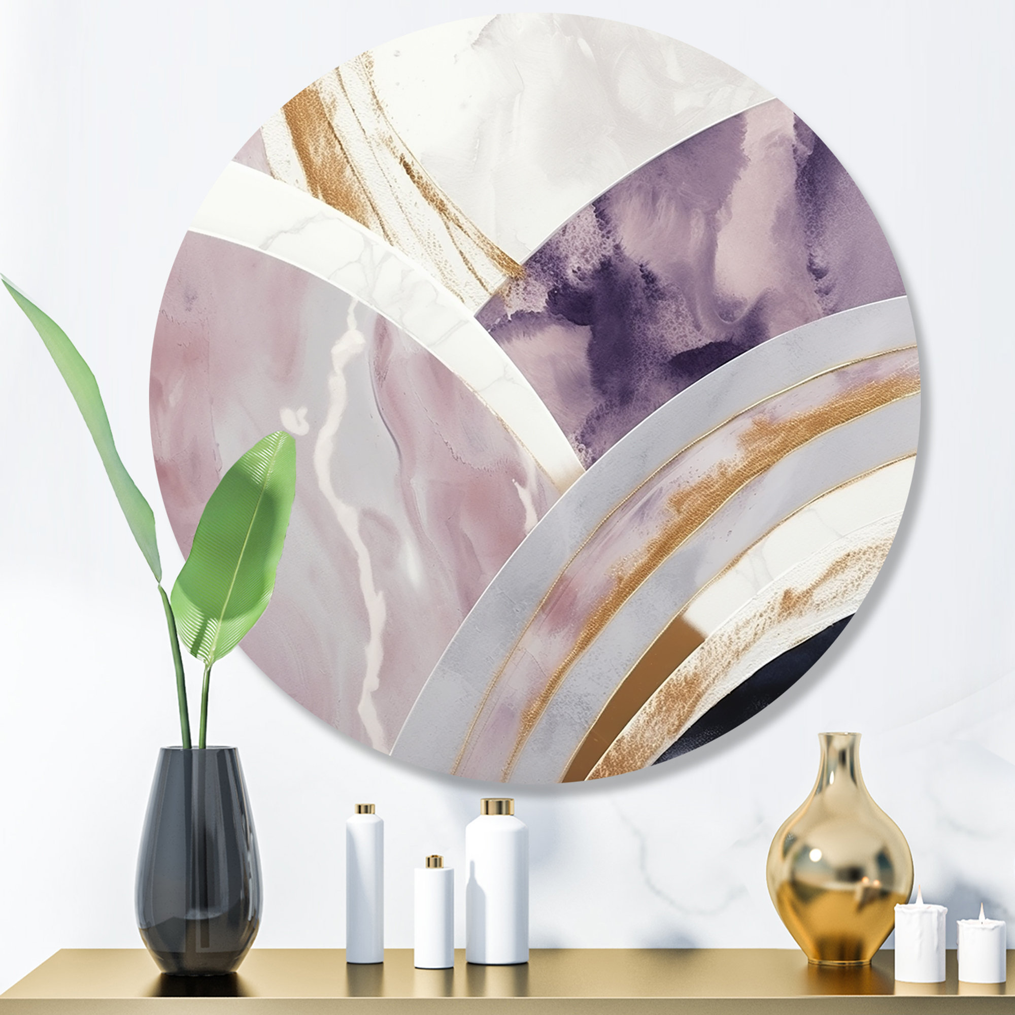 Mercer41 Duce Pink And White Marble Medley III - Abstract Marble Round ...