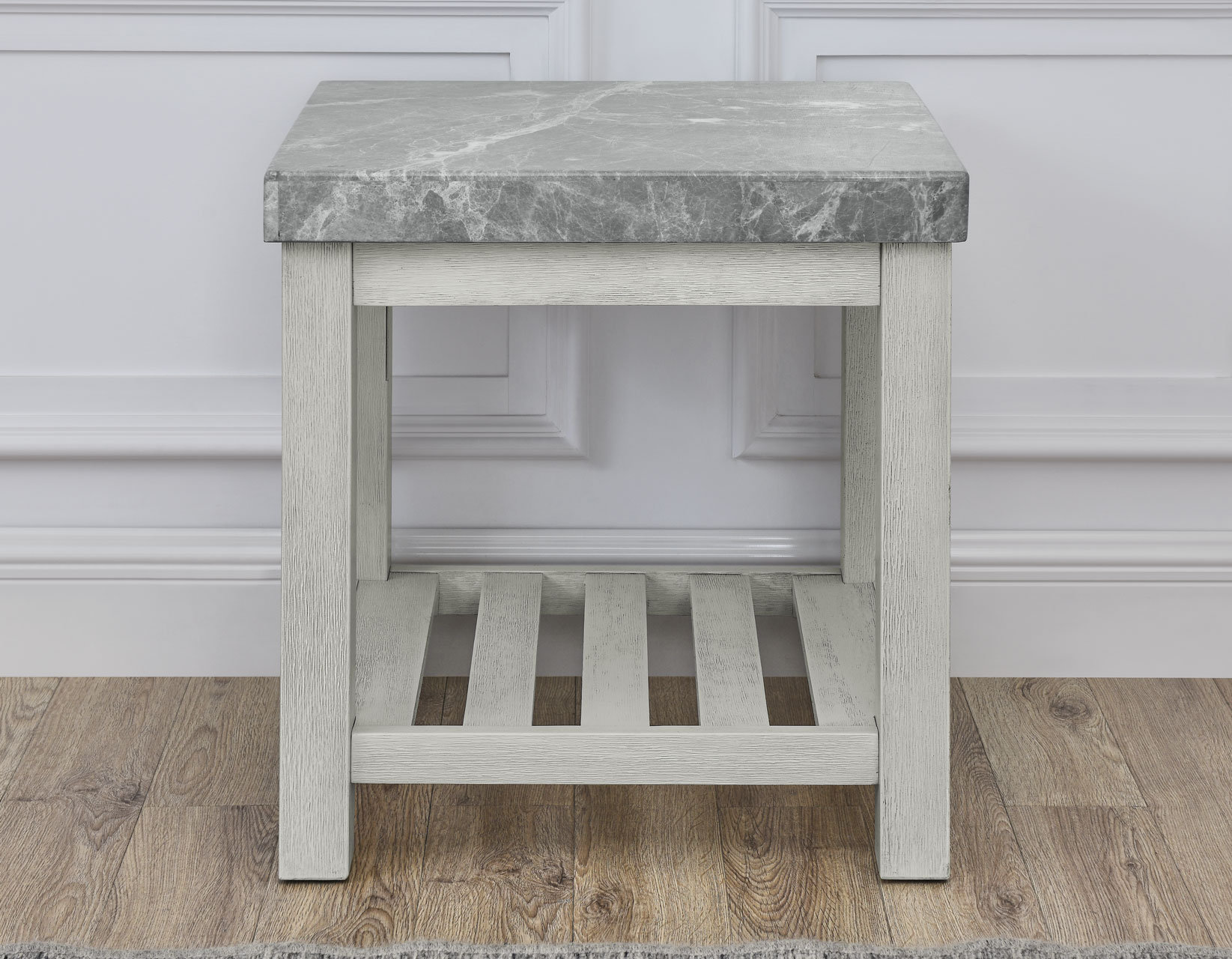 Hokku Designs Canova Gray Marble Top End Table | Wayfair