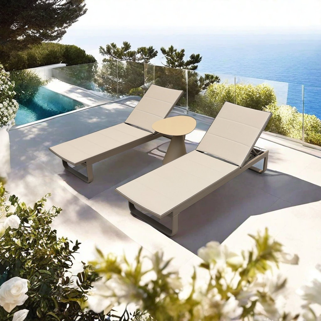 Elegance Furnishings AlloyFrame Rattan Sun Lounger Outdoor Aluminium ...