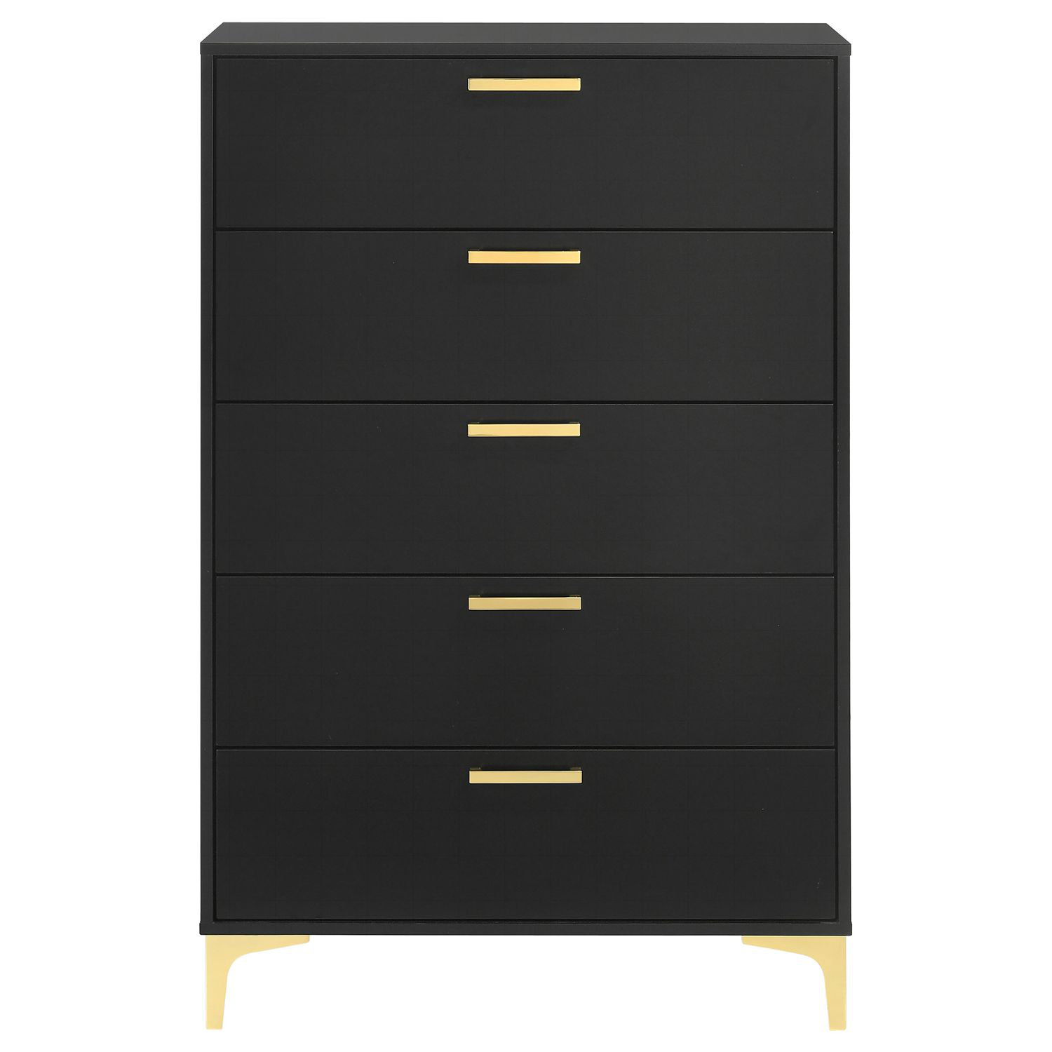 Mercer41 Lexie Black/Gold 5-drawer Rectangular Chest | Wayfair