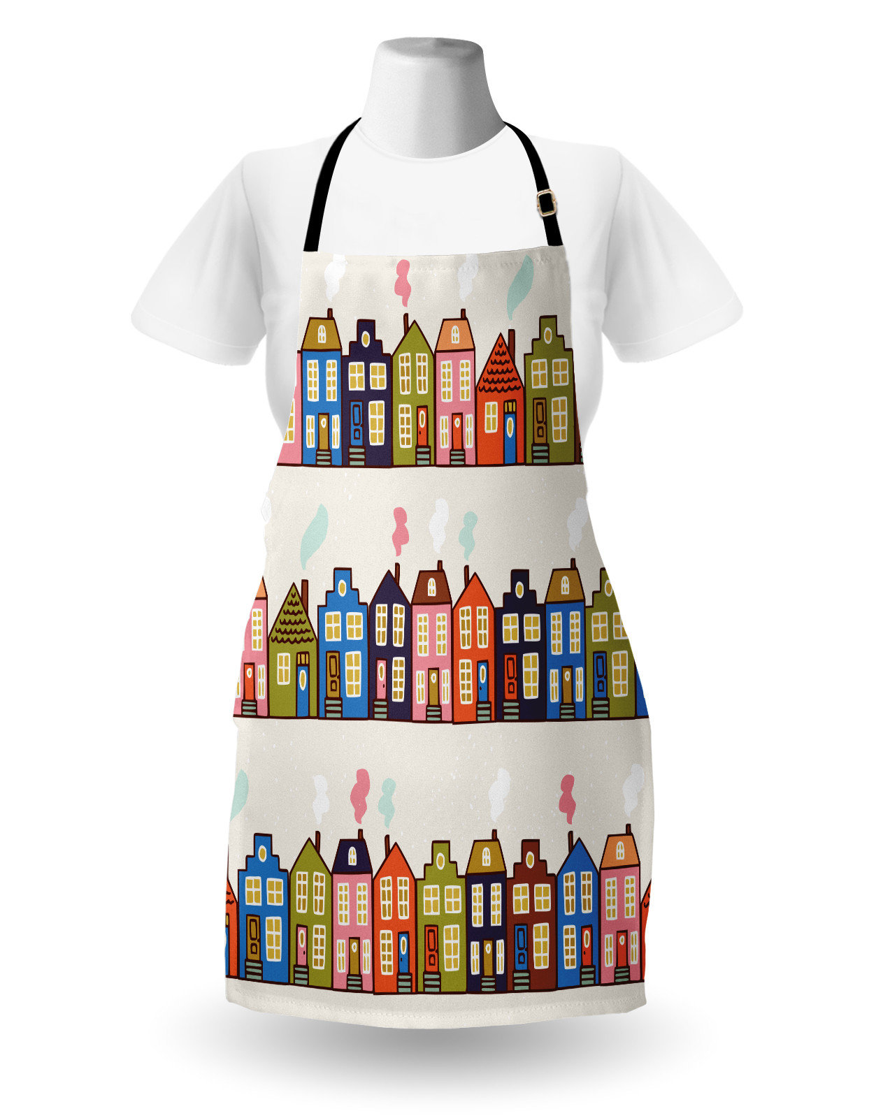 Bungalow Rose Amsterdam Apron Unisex Funky Houses on Streets Adult Size ...