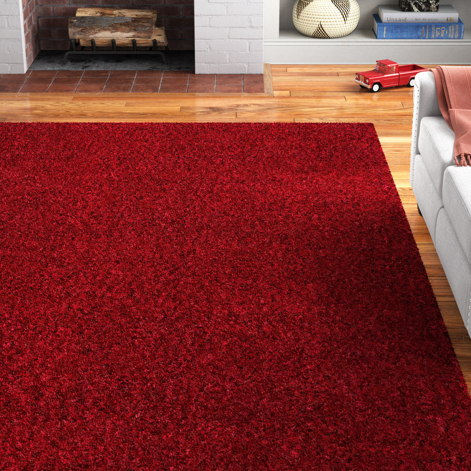Winston Porter Renesha Cherry Red Rug & Reviews | Wayfair