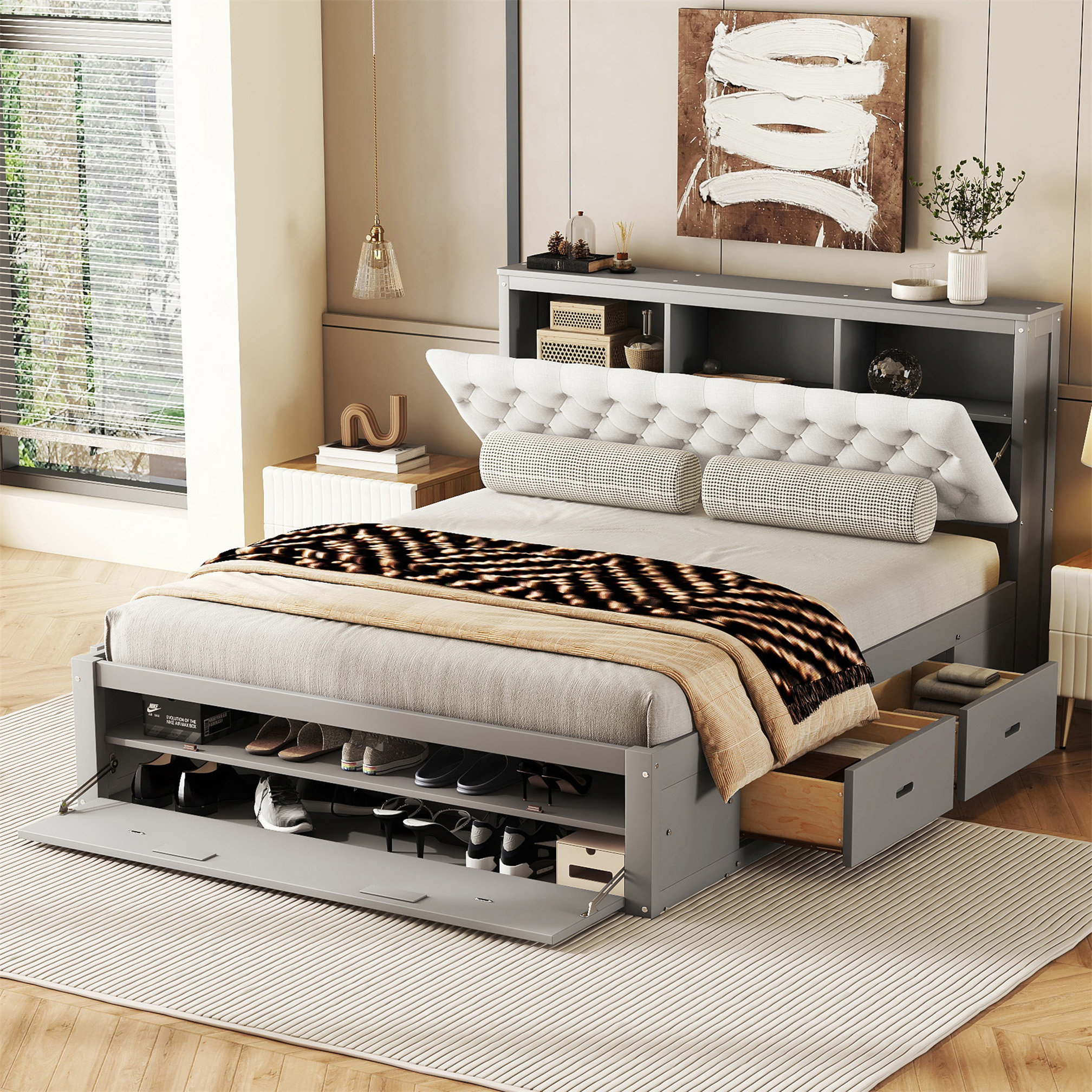Lark Manor™ Sturdy Platform Bed With Multiple Storage Options For ...