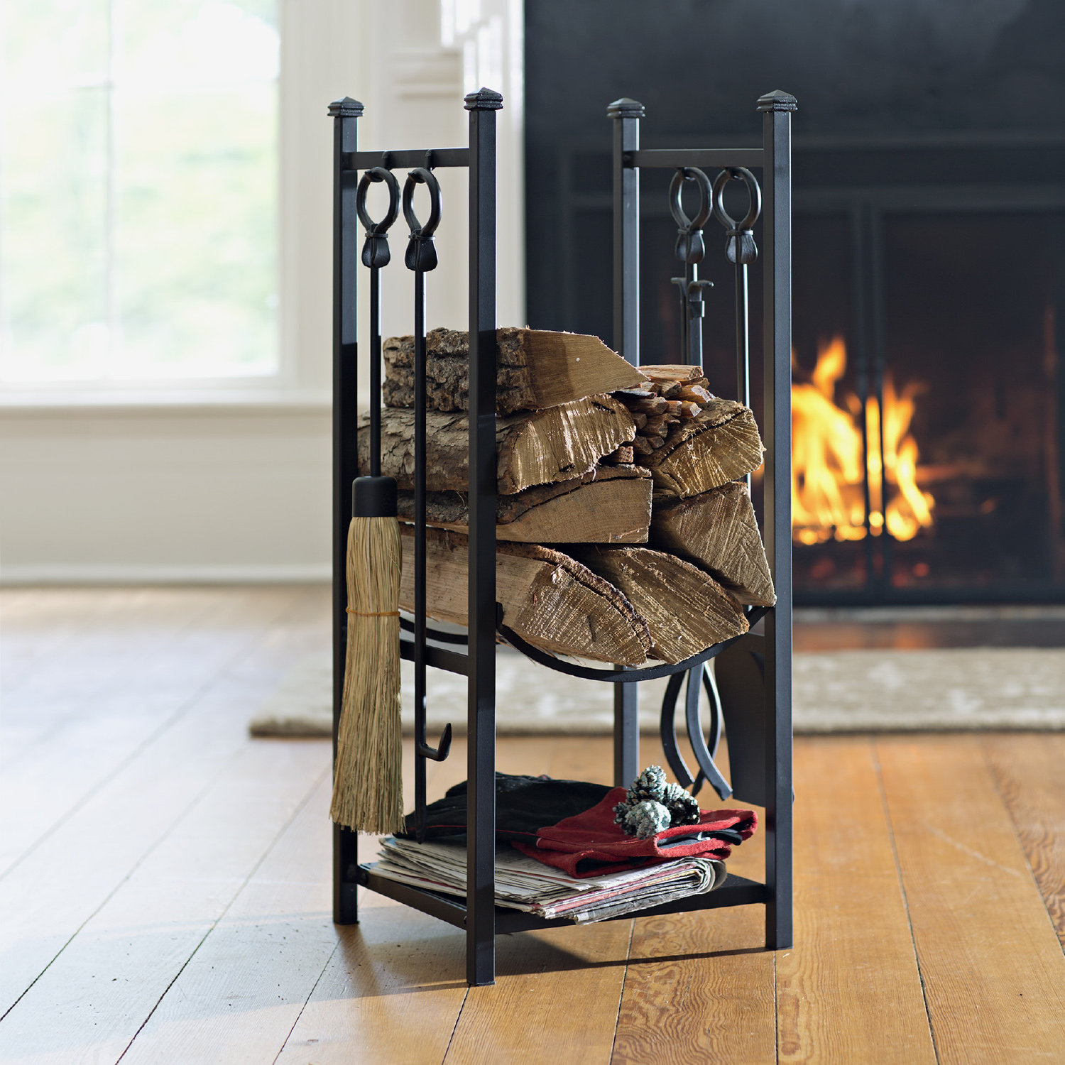 Lark Manor Bethune 12.5" W x 12.5" D Metal Log Rack & Reviews | Wayfair