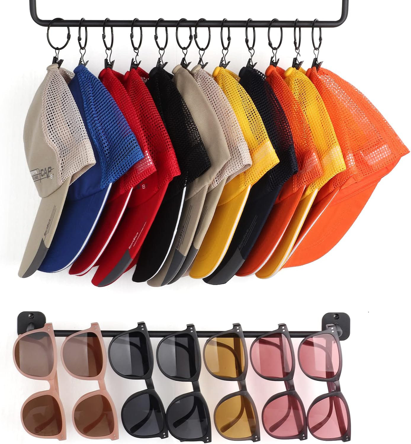 17 Stories Hat Organizer For Baseball Caps Wall Mount With Shelf Hat ...