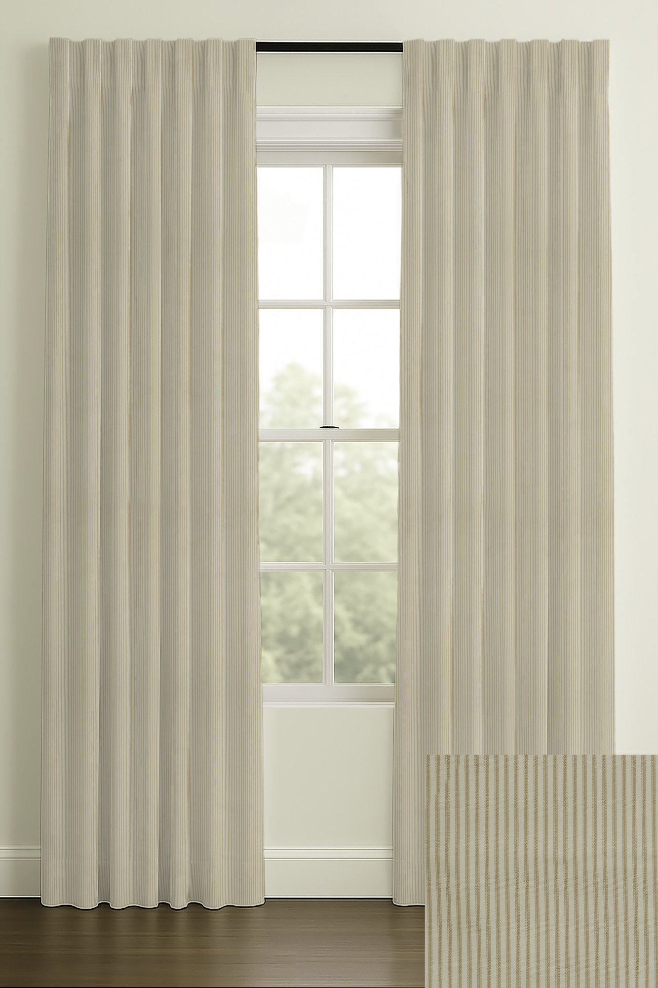 Hallmart Collectibles 108" Rod Pocket/Back Tab Single Lining Cotton ...