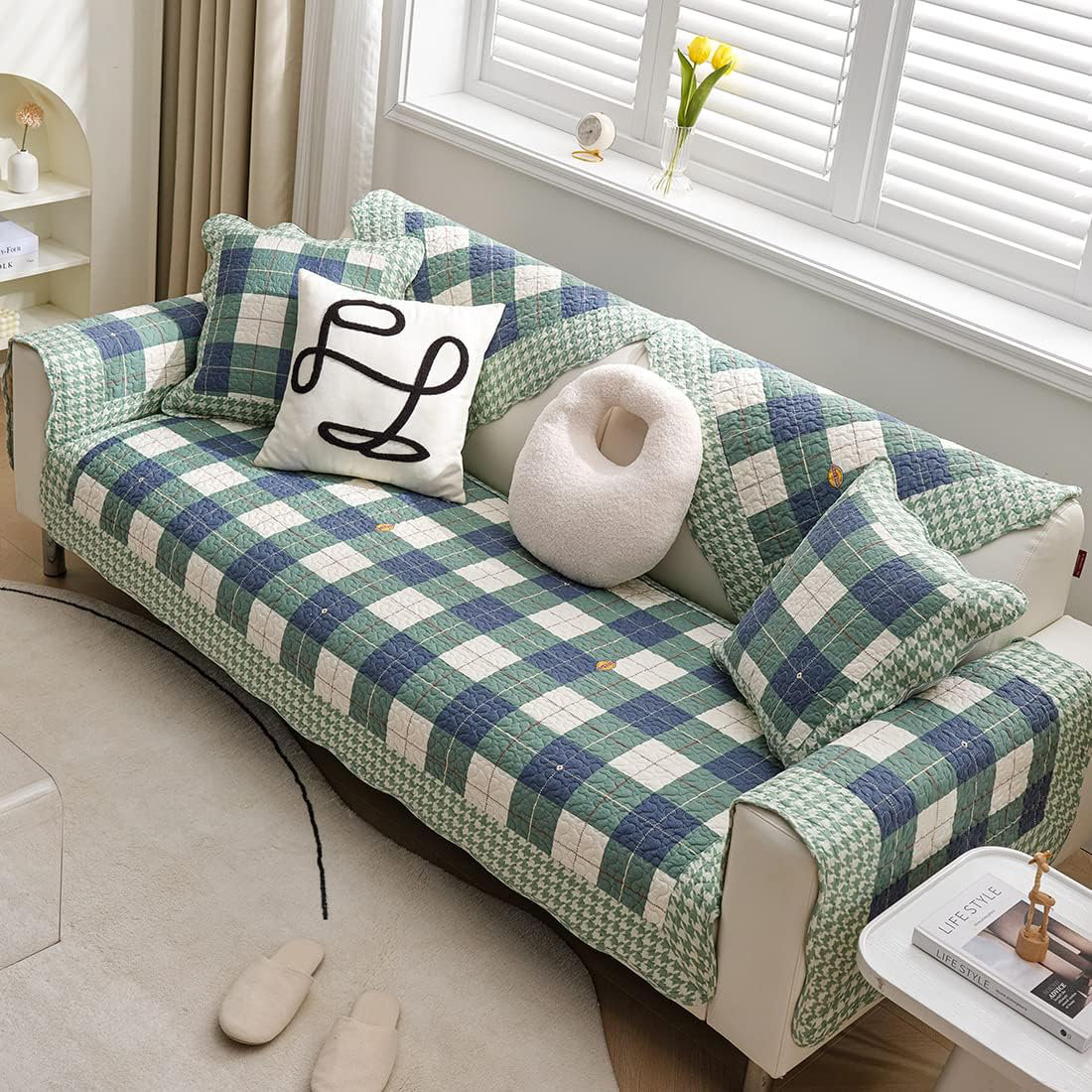 SORMIA Patchwork Quilted Sectional Couch Covers | Wayfair