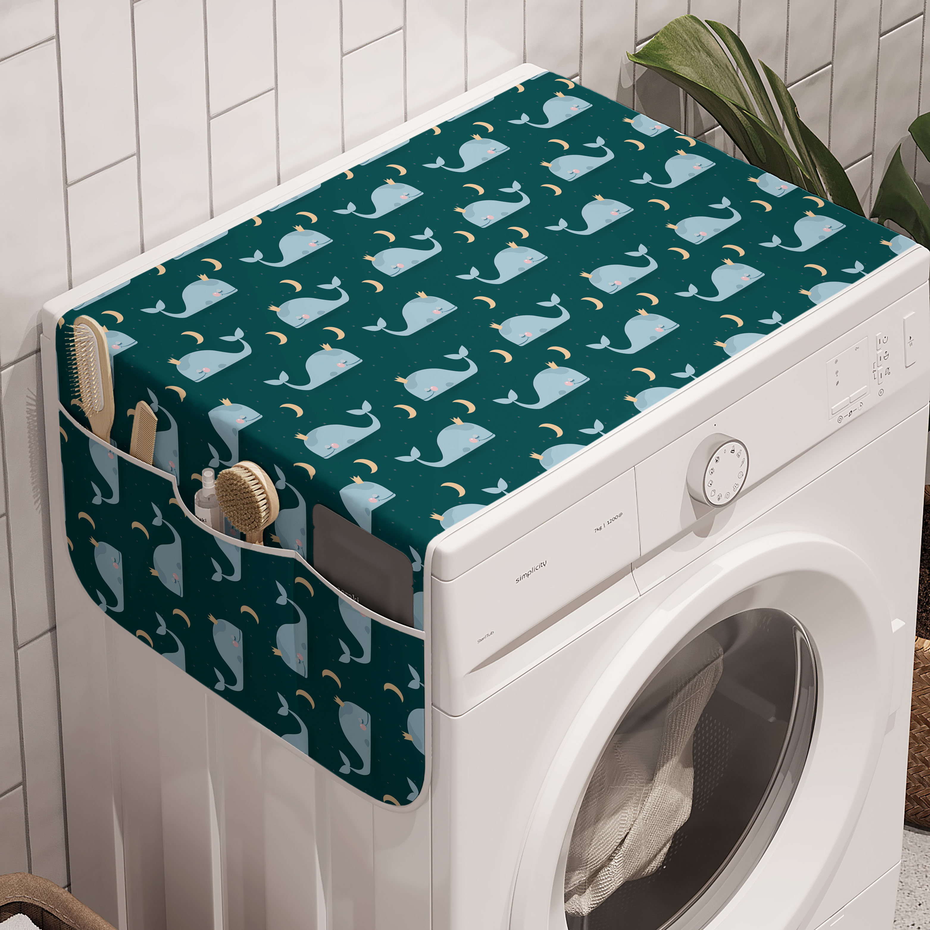 East Urban Home Whale Washing Machine Organizer Pack Of 2 47" X 18.5 ...