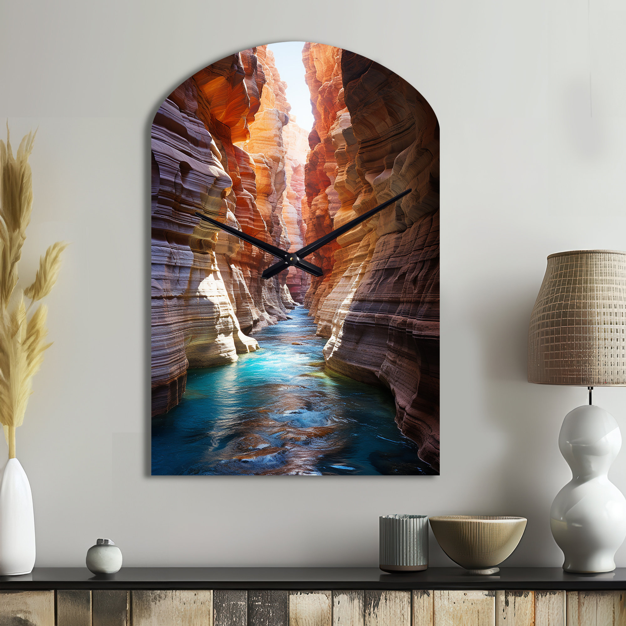 Design Art Canyon Antelope Turquoise Drips - Canyon Asymmetrical Metal ...