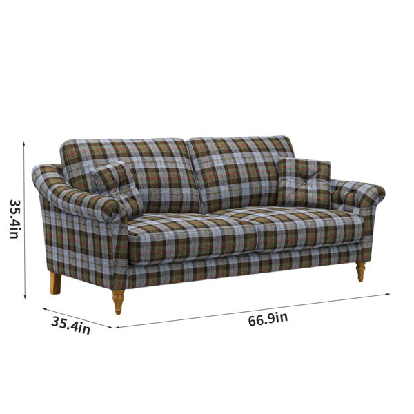Romero Vintage Plaid Sofa 66.9'' Sofa | Wayfair