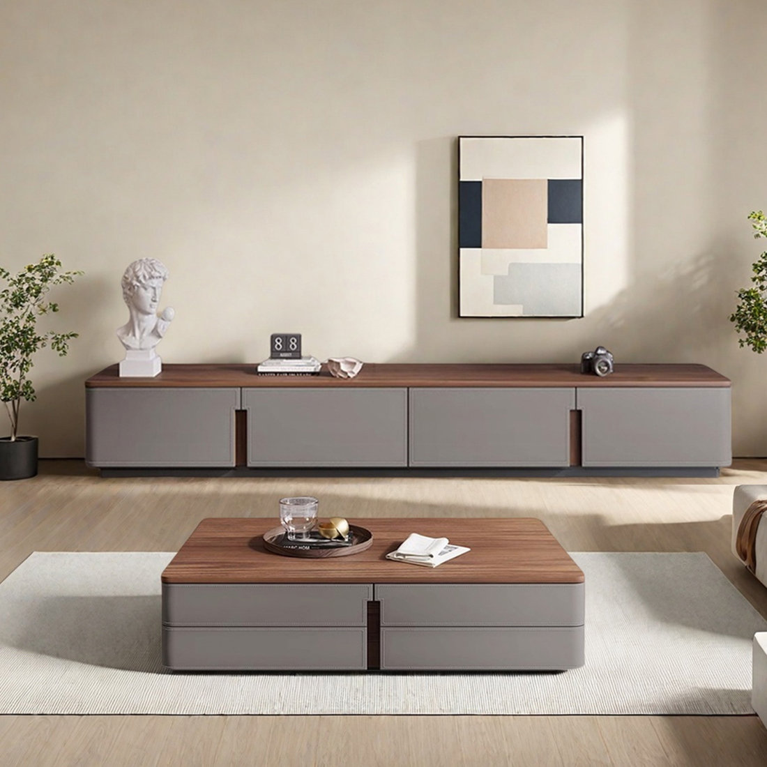 Wu's StylishVault Modern Simple TV Stand And Coffee Table Set - Wayfair ...
