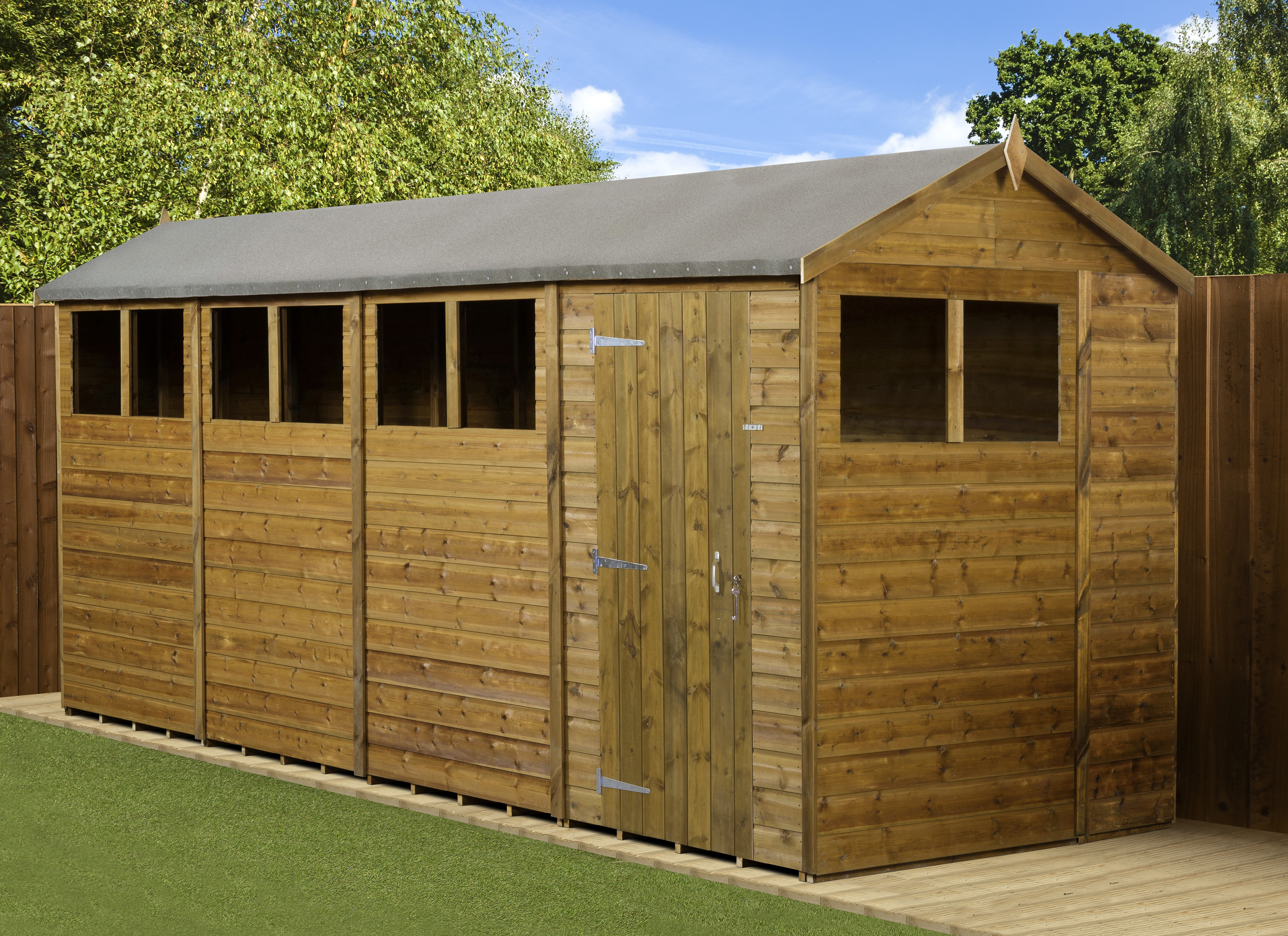 Empire Sheds Ltd Modular Apex Garden Shed 16X6 No Windows | Wayfair.co.uk