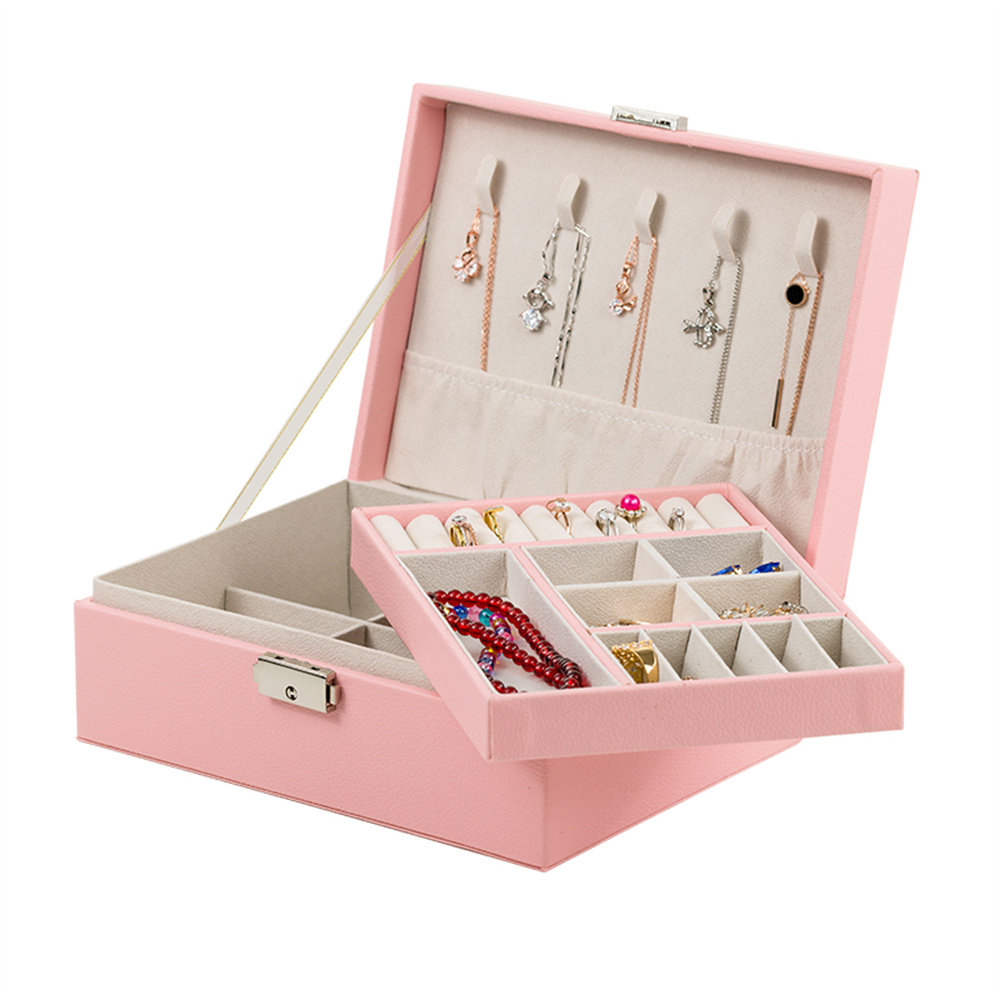 Ebern Designs Jewellery Boxes For Women Girls 2 Layers Jewellery ...