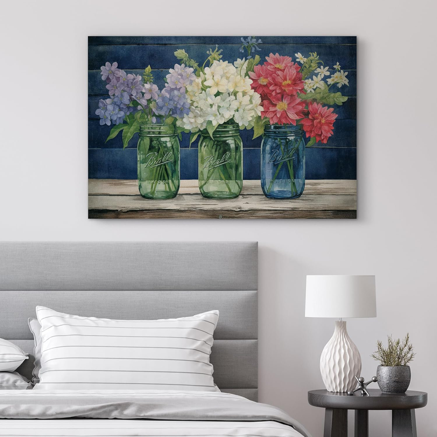 IDEA4WALL Bottled Plant Bright Flower Bouquet Mason Jar Floral ...