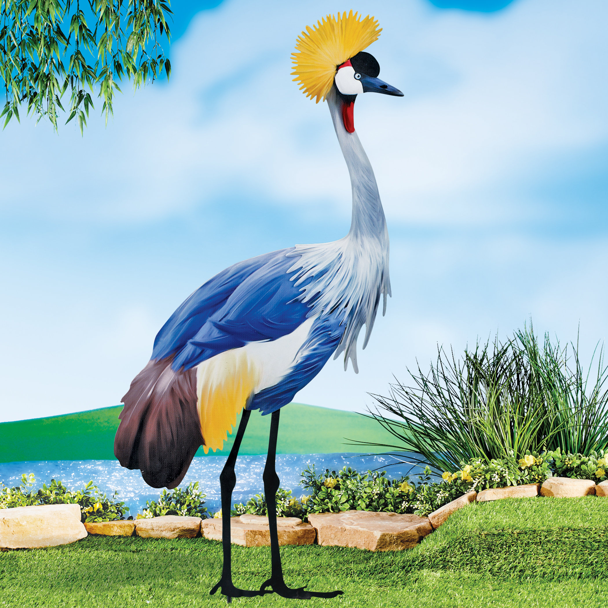 Bungalow Rose Realistic Crowned Crane Outdoor Garden Stake & Reviews ...