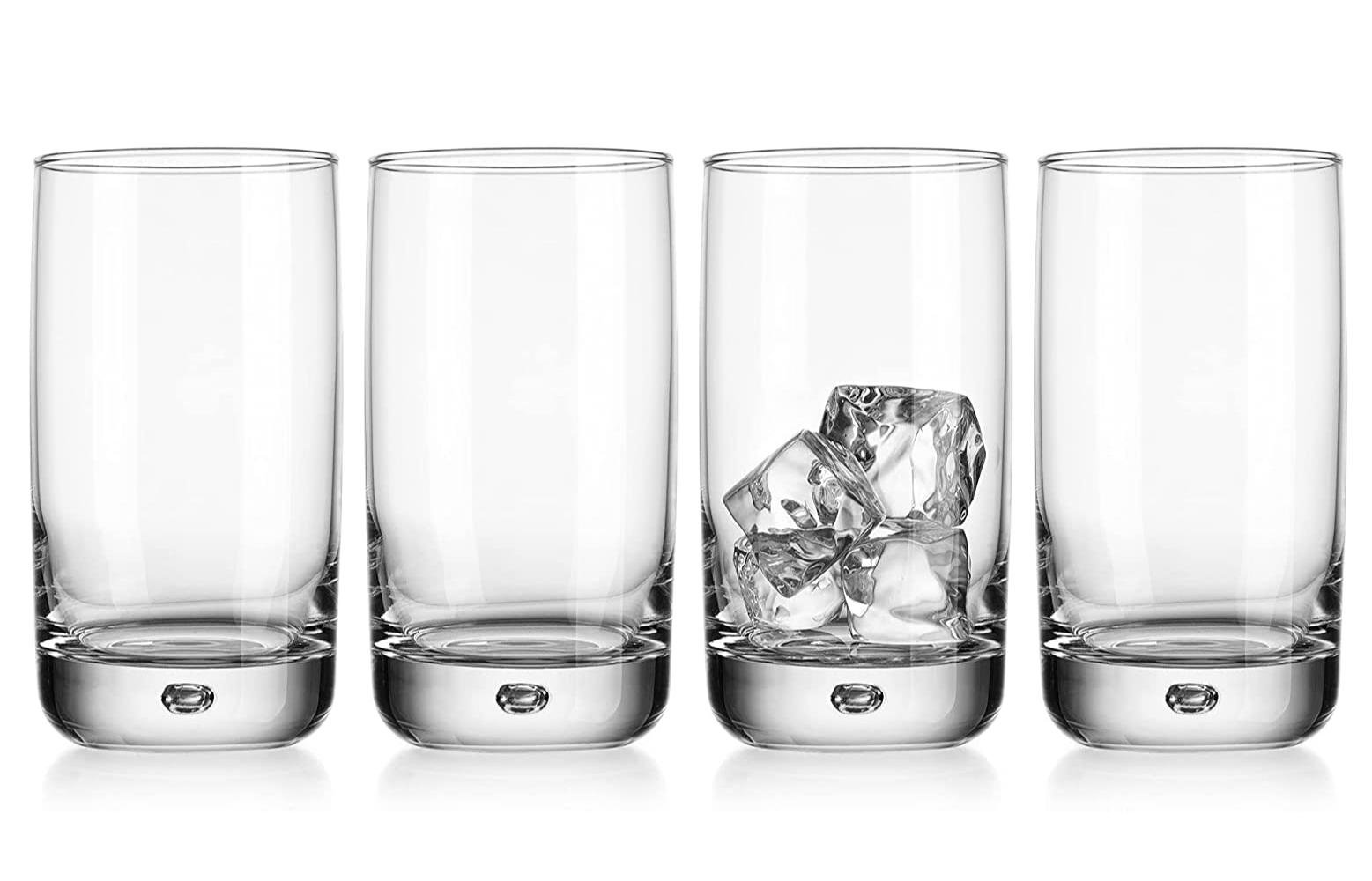 Hokku Designs Set Of 4 Highball Glasses 16 Oz Collins Cocktail Drinking Glass Cups, Bubble Base ...