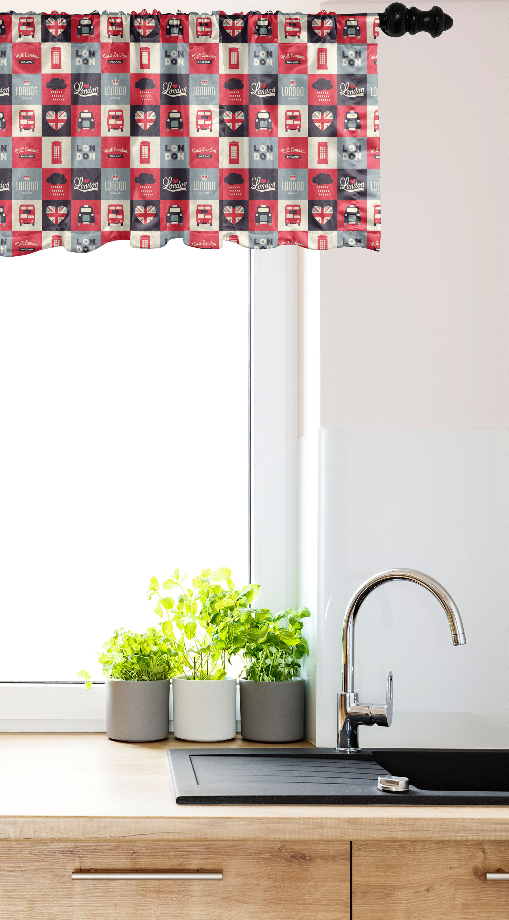 Ambesonne London Valance Pack of 2 Retro UK Europe Travel | Wayfair