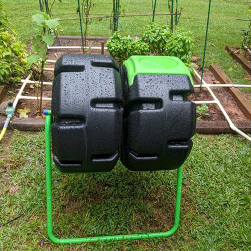 FCMP Outdoor HOTFROG 37 Gallon Dual Body Rotating Tumbling Composter ...