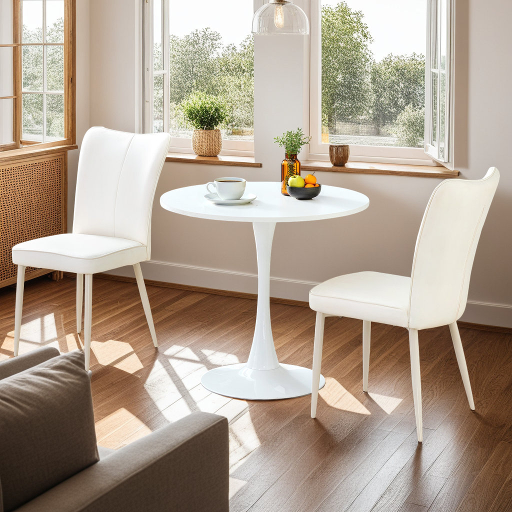 George Oliver 31.9" Modern Round Dining Set - Hourglass Base Table & 4 ...