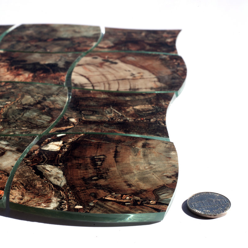 Abolos Art Deco Agate Stone 3" x 3" Glass Mosaic Tile | Wayfair