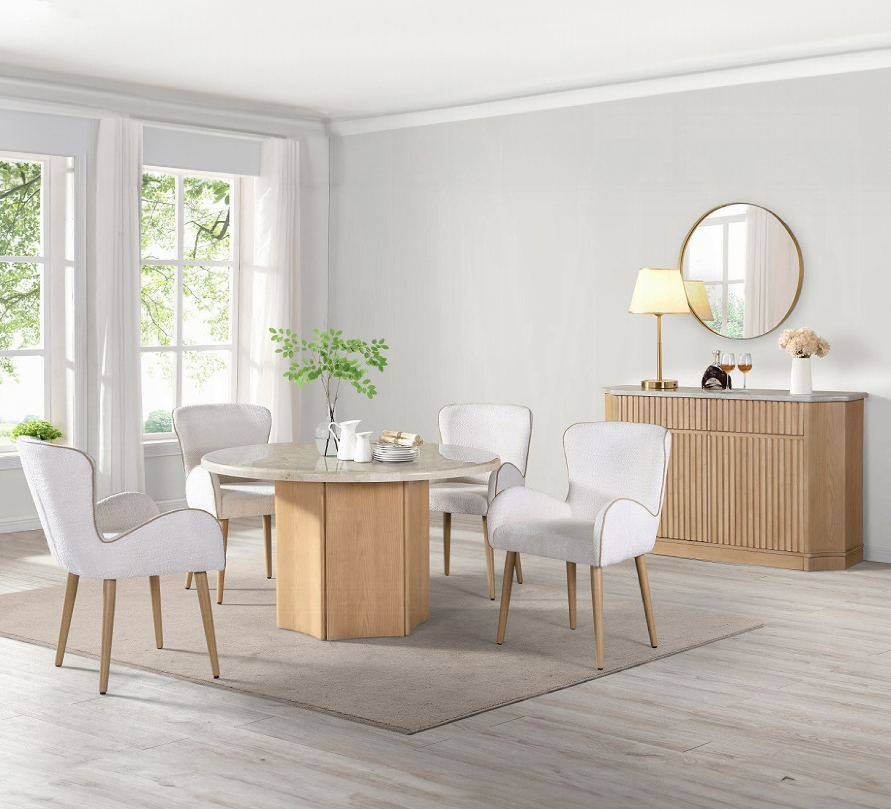 F&L Homes Studio Qwin Round Dining Table Set | Wayfair