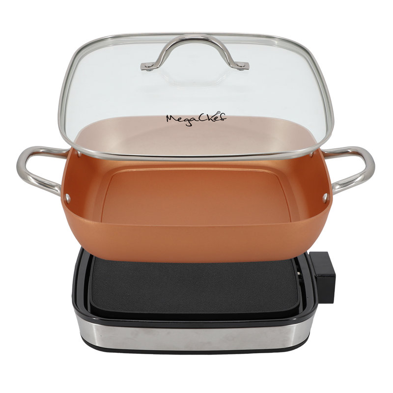 MegaChef 11.81 Inch Electric Fry Pan with Copper Coating | Wayfair