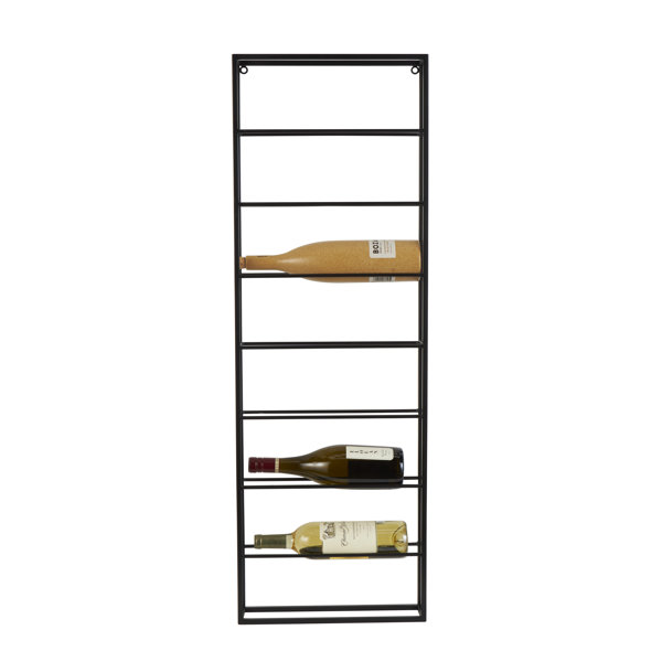17 Stories Kaya 8 Bottle Wall Mounted Wine Bottle Rack in Black | Wayfair