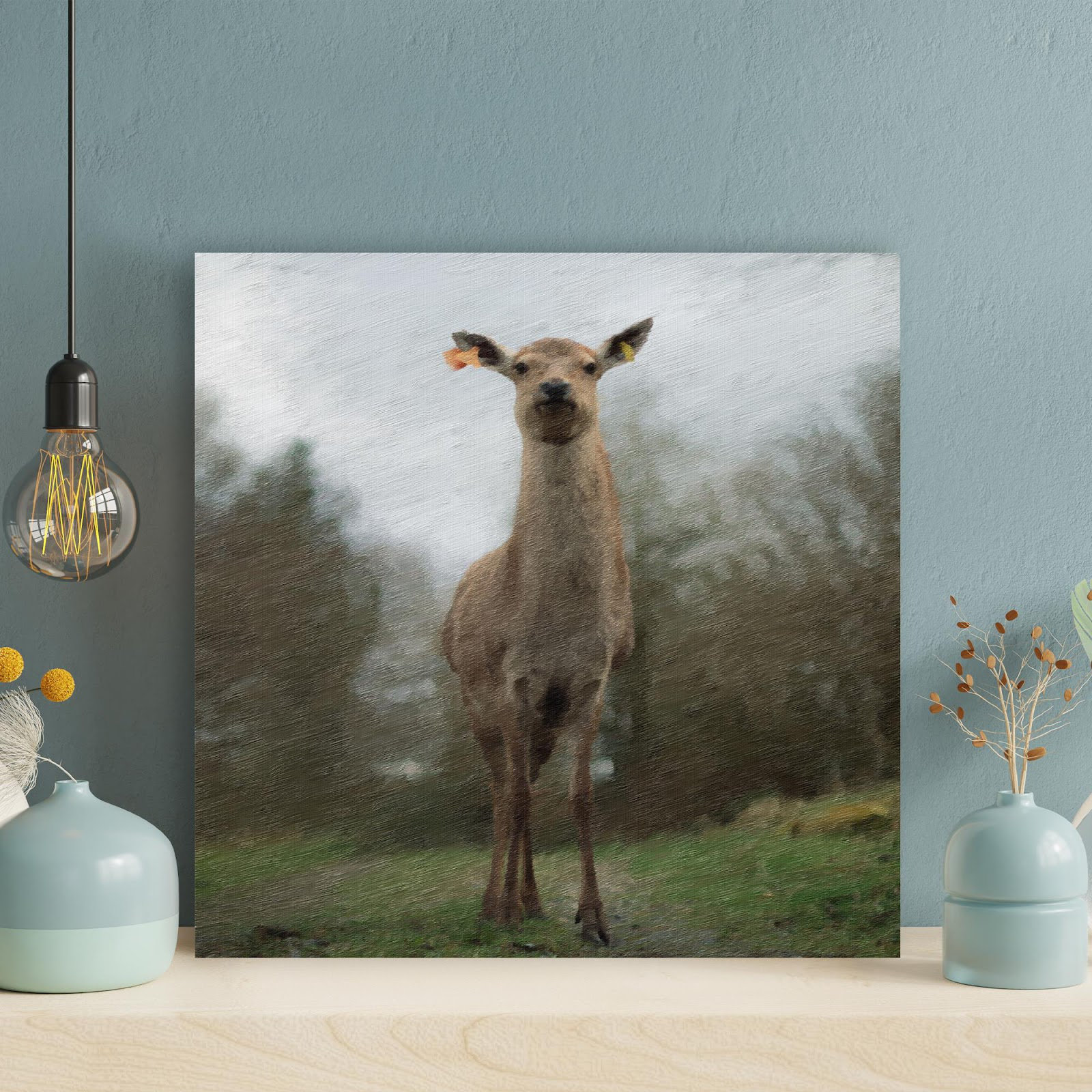 Loon Peak A Deer With Long Neck - 1 Piece Square Graphic Art Print On ...