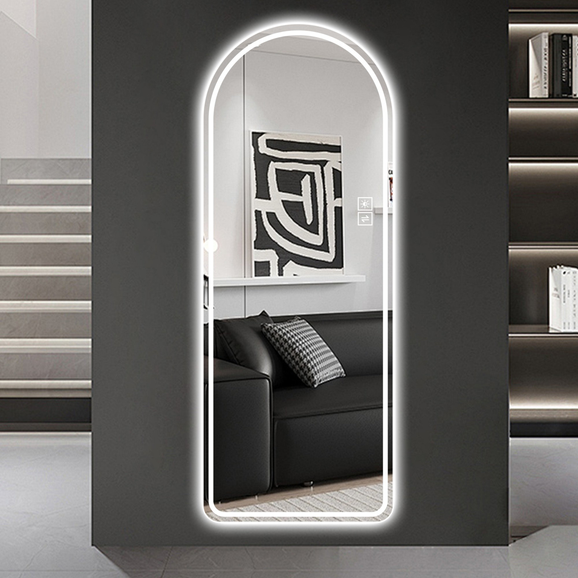 Hokku Designs Miroir pleine longueur de 65 po x 21 po à DEL, à ...