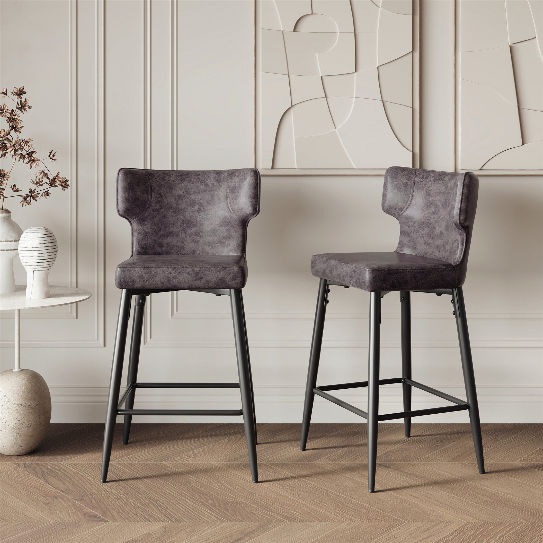 George Oliver Modern and Comfortable Counter Height Bar Stools Set for ...