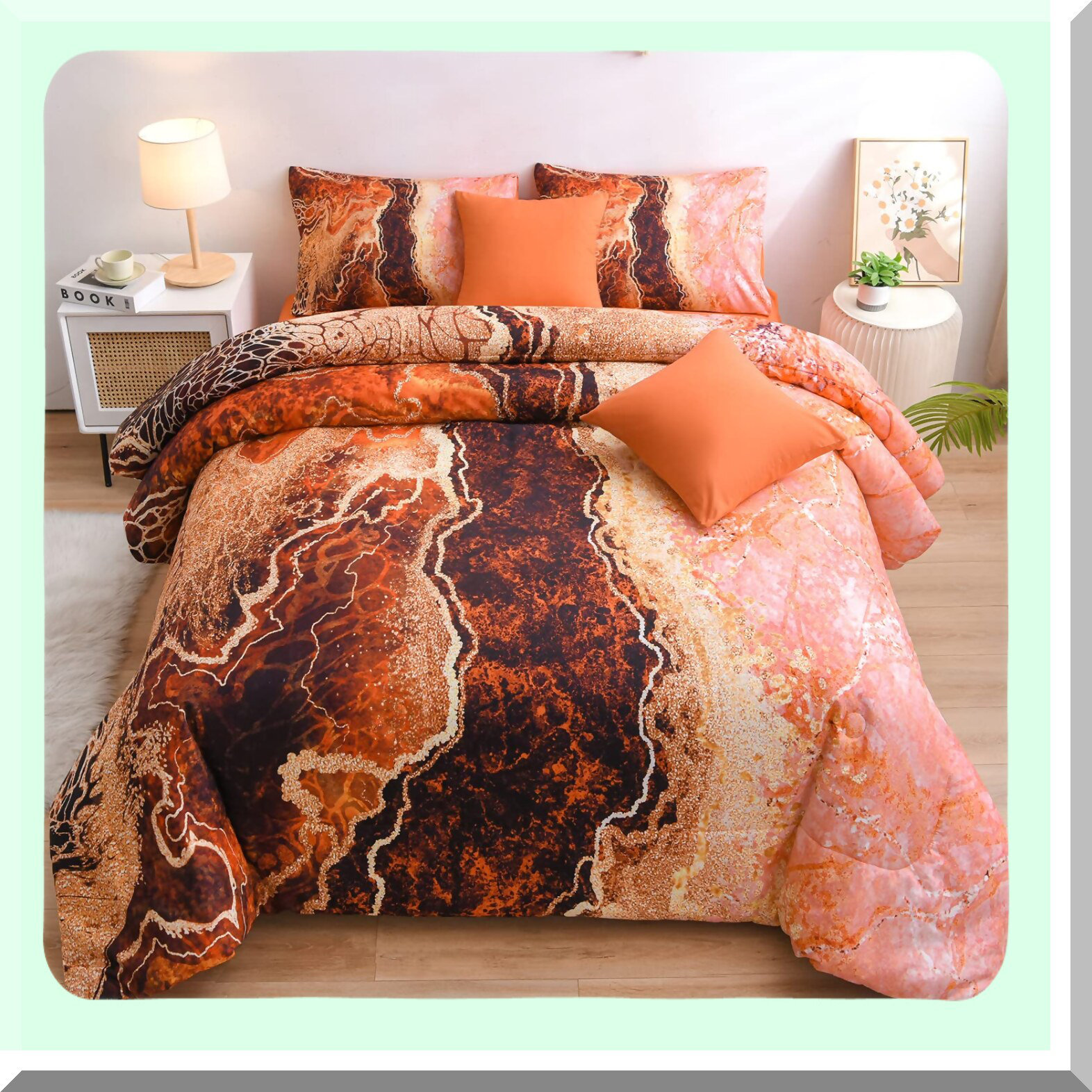 Hokku Designs Mountain Glow Bedding Set - Retro Watercolor Design ...