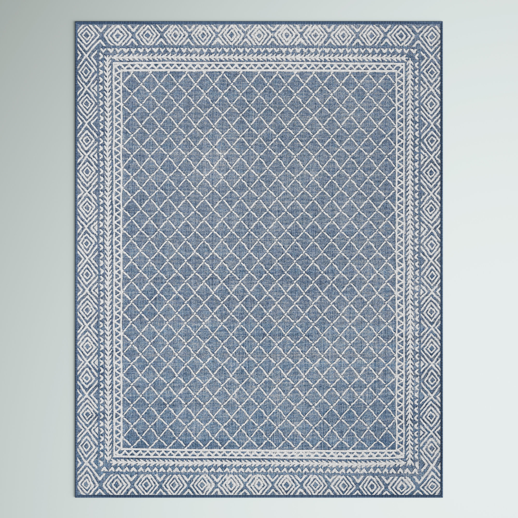 Mercury Row® Rosenzweig Blue/White Indoor/Outdoor Rug & Reviews | Wayfair