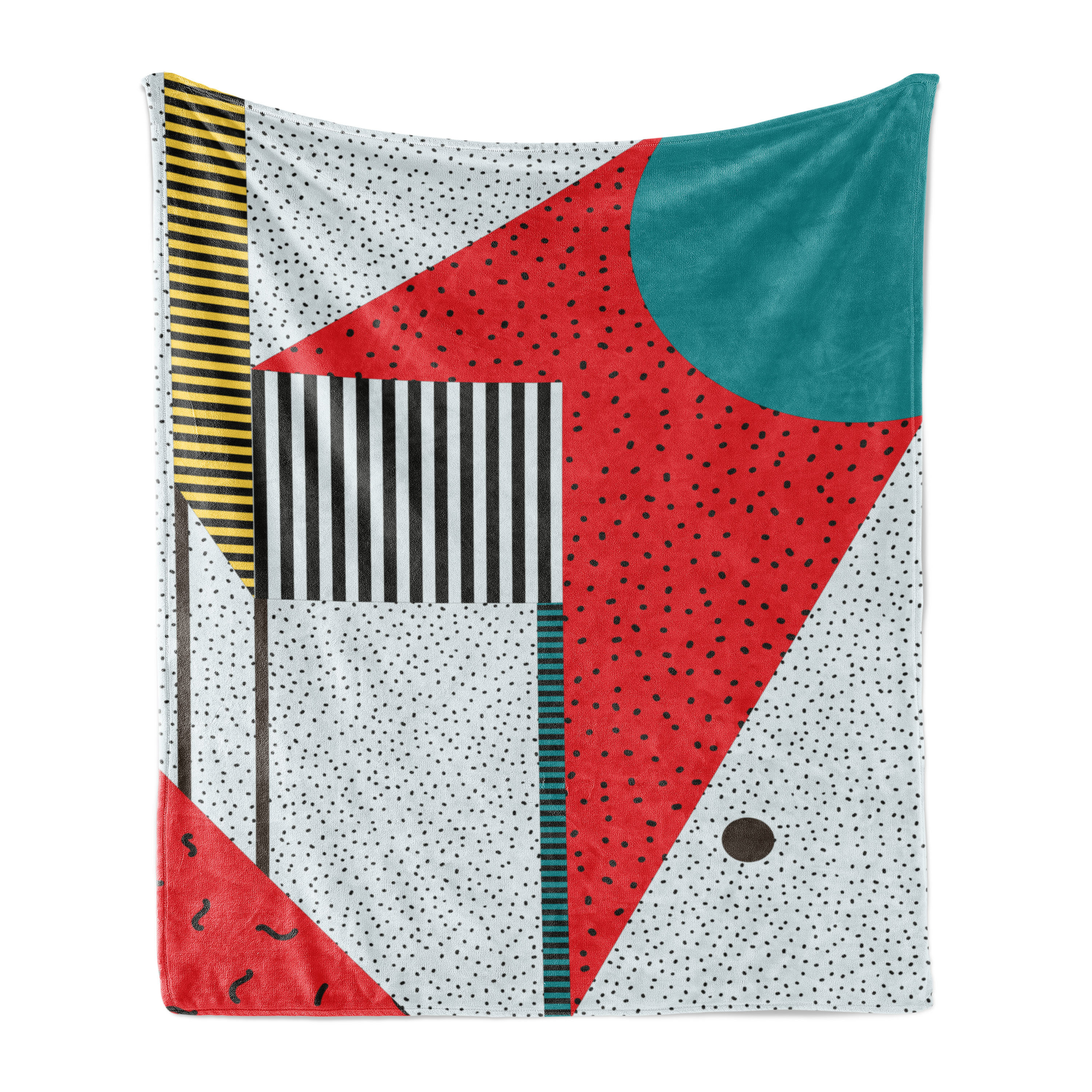 Ambesonne 1990s Fleece Throw Blanket Modern Art Geometric Shapes ...