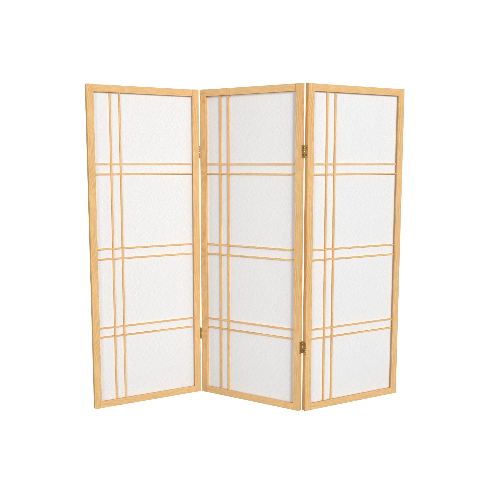 Hokku Designs 4 Ft. Short Double Cross Shoji Screen - Natural - 3 ...