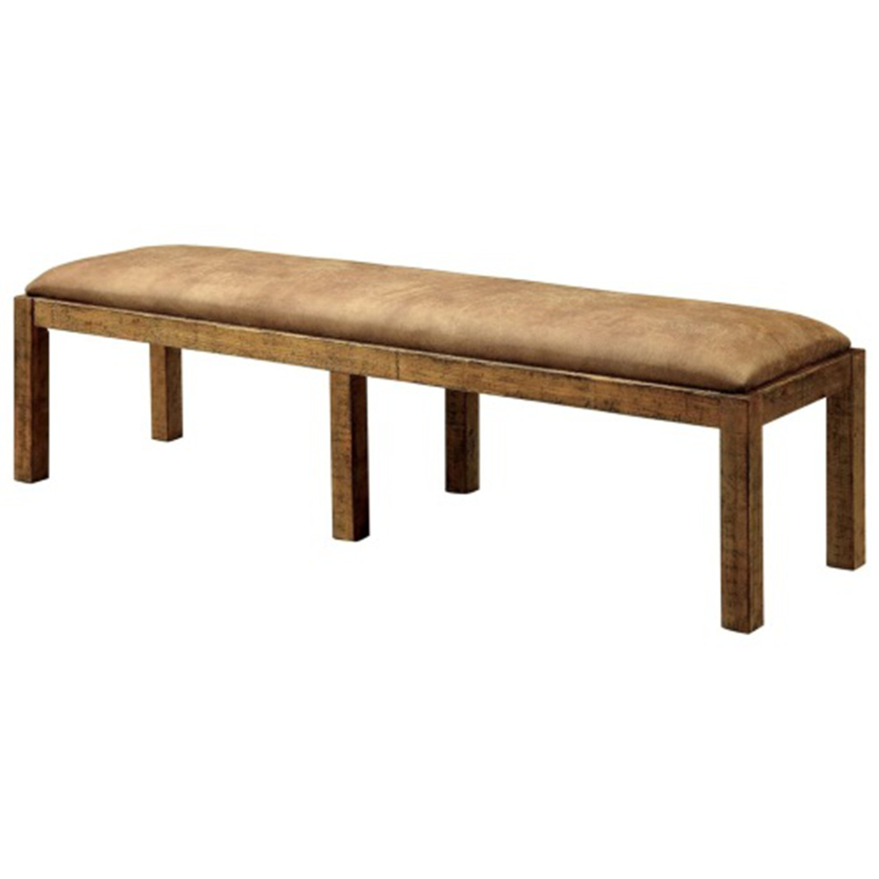 Red Barrel Studio® Rustic Solid Wood Bench with Fabric Upholstered Seat ...