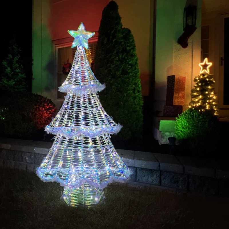 Fraser Hill Farm Prelit Iridescent Christmas Tree Decoration with LED ...