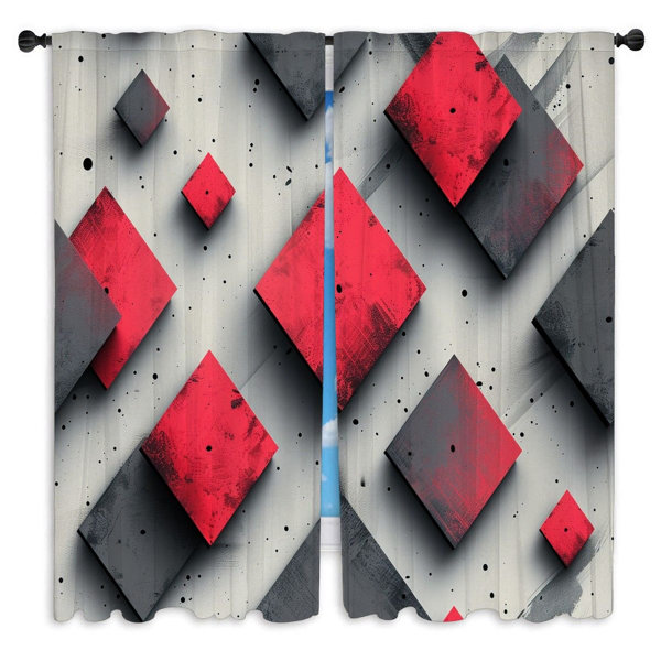 Hokku Designs D Cubes Sheer Window Curtains - 2 Panels_13831 | Wayfair