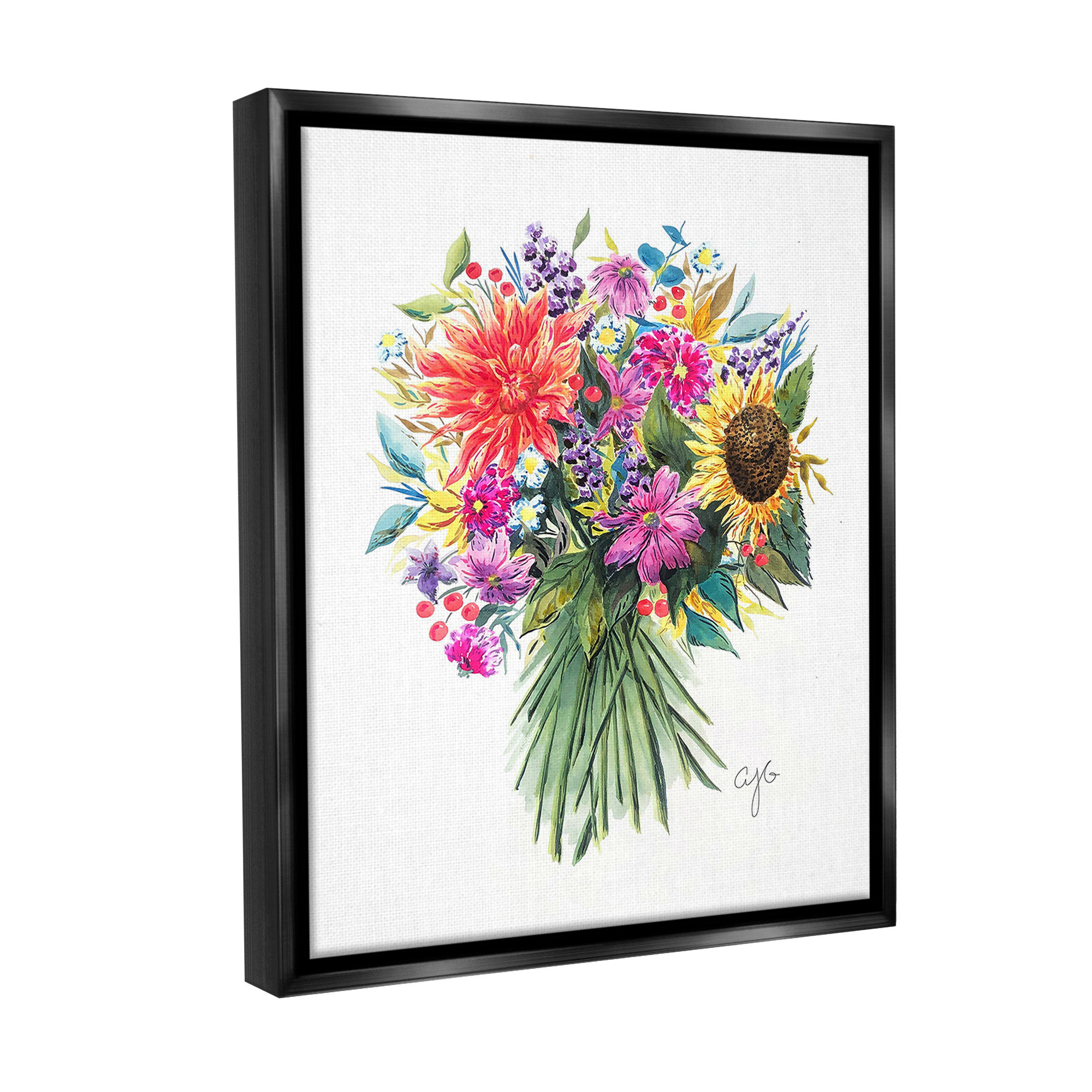 August Grove " Vivid Flower Bunches Floater Frame " by Alexandria ...