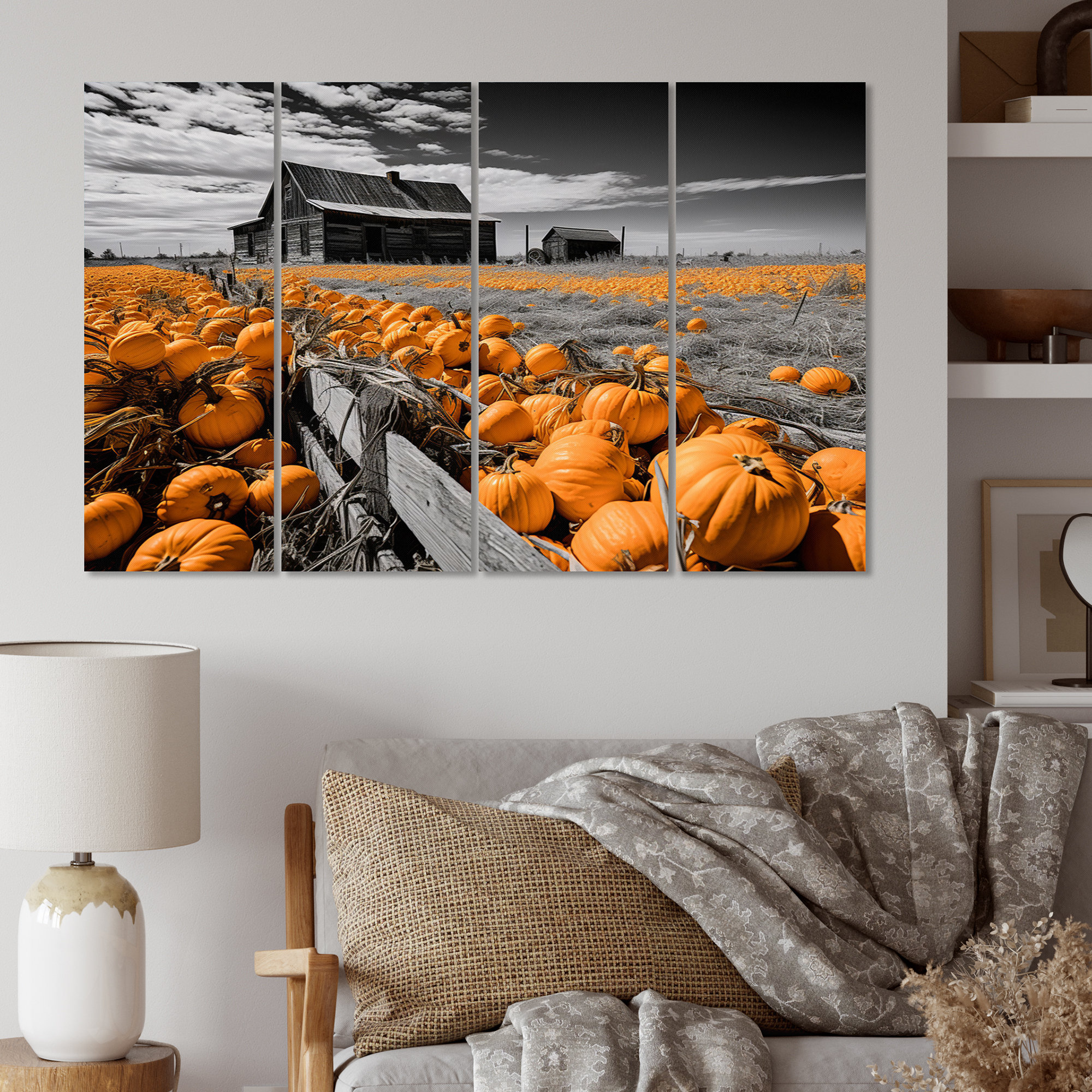 Design Art Turquoise Farmhouse Front Porch Tales III - Farm Canvas ...