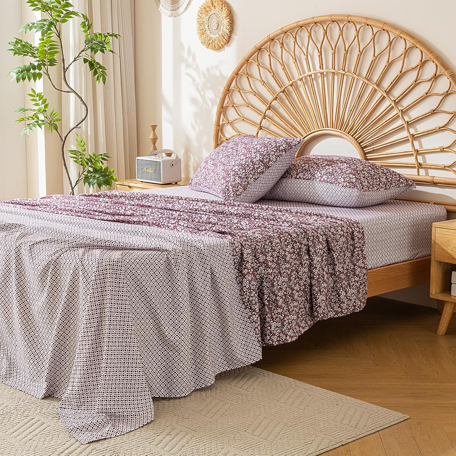 AMIPOR 4-Piece Queen Size Microfiber Sheet Set | Ultra-Soft, Brushed ...