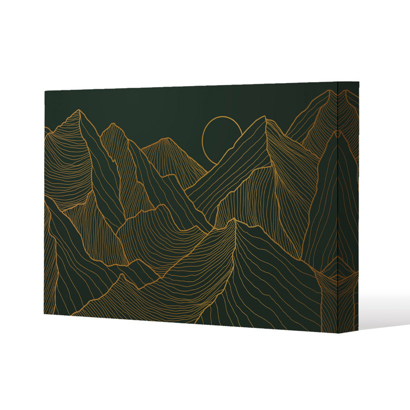 Fjørde & Co mountain line art Slim Style Canvas Print , 15mm Slim Real ...