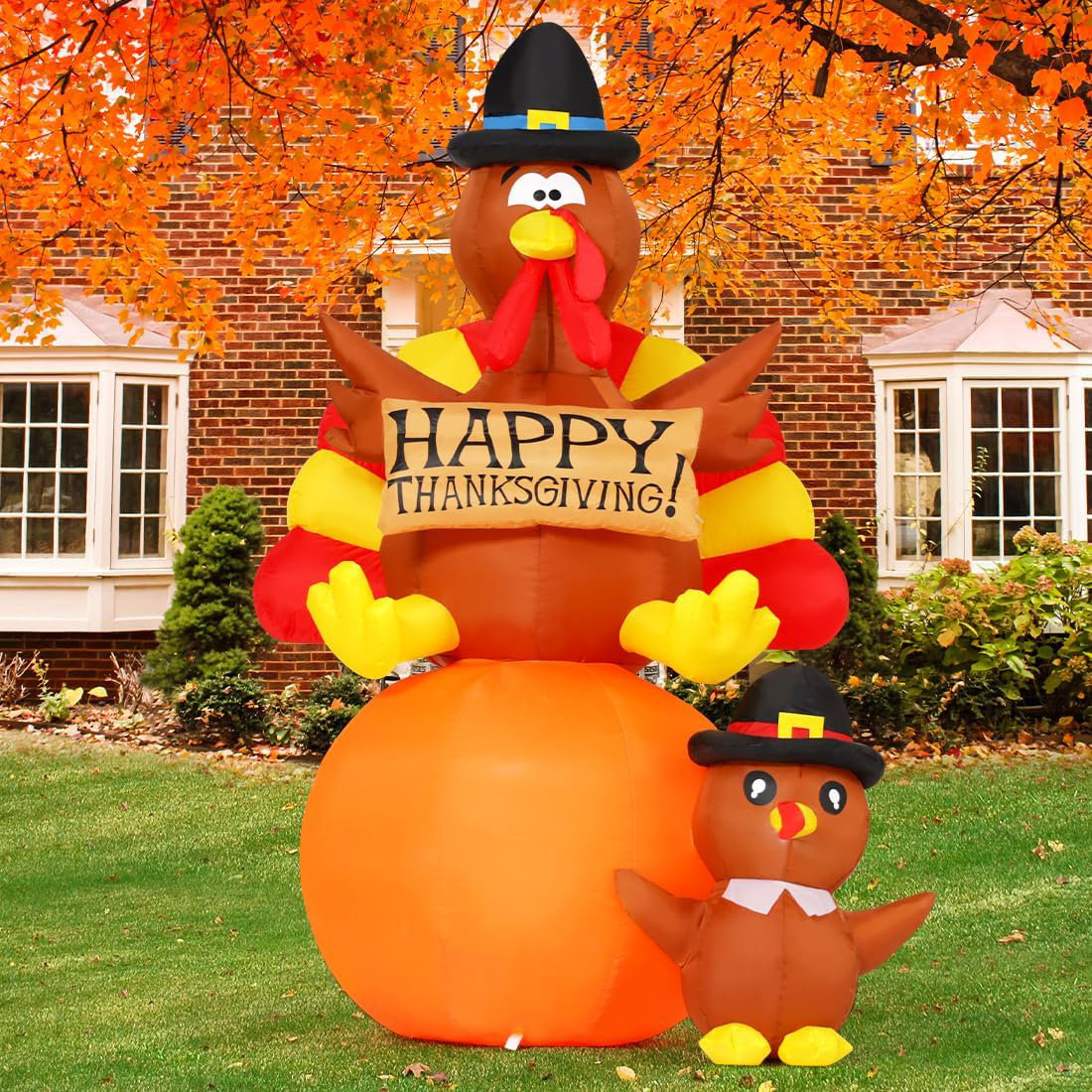 The Holiday Aisle® Thanksgiving Inflatables 6 FT Inflatable Turkey on ...