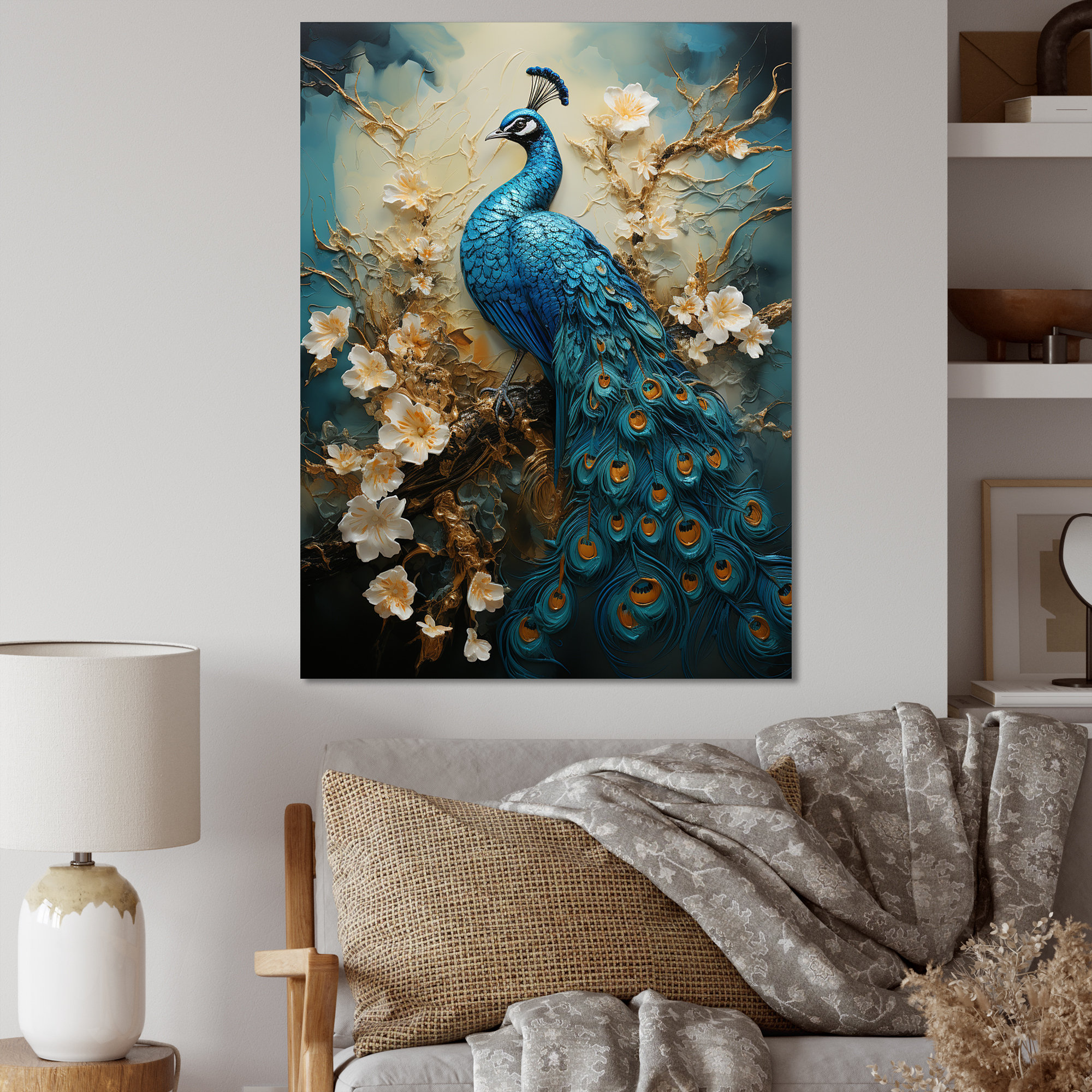 Rosdorf Park Yvens Peacock Encaustic Portrait II On Canvas Print ...